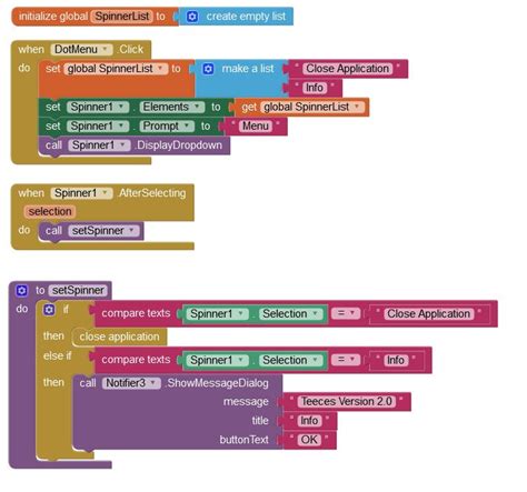 dot menu with spinner selection mit app inventor help mit app inventor community