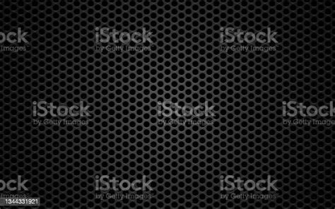 금속 메쉬 텍스처 천공 강철 개념 빛과 회색 탄소 미래 금속 판 둥근 셀이 있는 어두운 산업용 소재 벡터 일러스트레이션 검은색에 대한 스톡 벡터 아트 및 기타 이미지