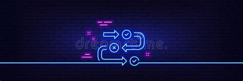 survey progress line icon algorithm sign neon light glow effect vector stock vector