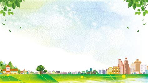 แบ็คกราวด์เมืองในมุมมองสีเขียวและฟ้า