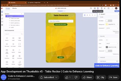 Code To Enhance Learning On Linkedin Open Source Thunkable Tutorial Series Dive Into App