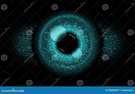 Digital Eye Data Network Cyber Security Stock Vector Illustration