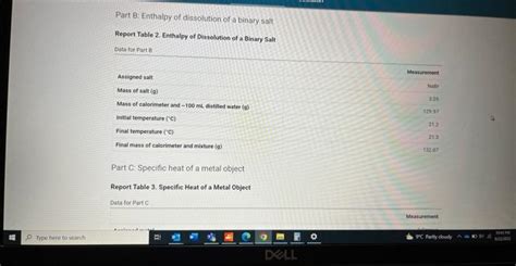 Report Sheet Part A Enthalpy Of Neutralization Chegg