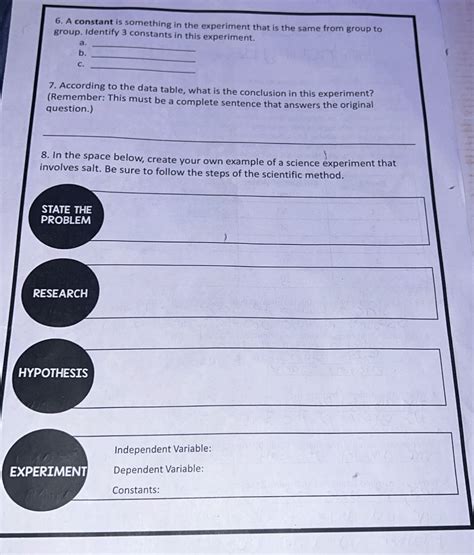 Constant Science Experiment