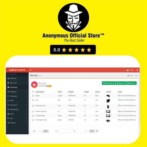 Jual Web Program Source Code Sistem Informasi Inventaris Monitor Aset Php 7 Mysql Berbasis