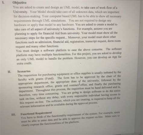 Solved Objective You Are Asked To Create And Design An UML Chegg