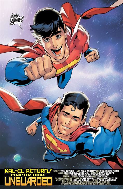 Two Supermans Are Flying Through The Air