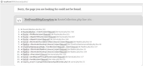 Notfoundexception In Routecollectionphp Line 161 Laravel 52