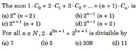 Solved The Sum 1C0 2C1 3C2 N 1 Cn Is A 2n N2 B Chegg Com