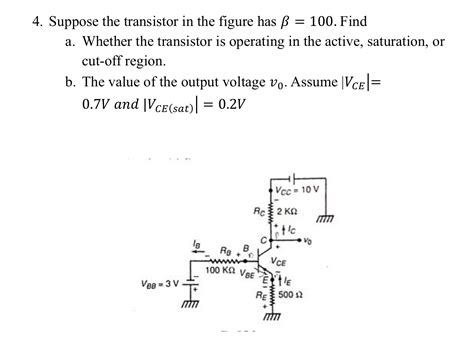 Solved Suppose the transistor in the figure has β Chegg