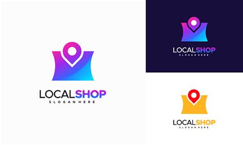 지역 상점 로고 디자인 컨셉 벡터 온라인 상점 로고 디자인 쇼핑백 기호 템플릿 가방에 대한 스톡 벡터 아트 및 기타 이미지 가방 개념 개념과 주제 Istock