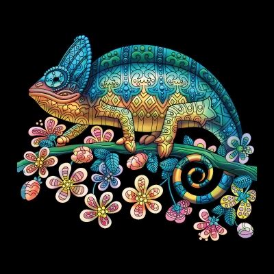 Chameleon Mandala Coloring Page Printable Game For Free