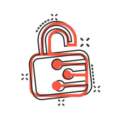 Premium Vector Cyber Security Icon In Comic Style Padlock Locked