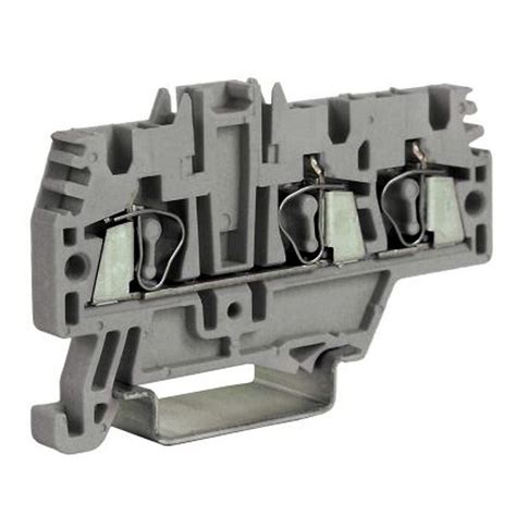 3 Wire Spring Terminal Block Din Rail Mount Screwless Feed Through Terminal Block For 3 Wires