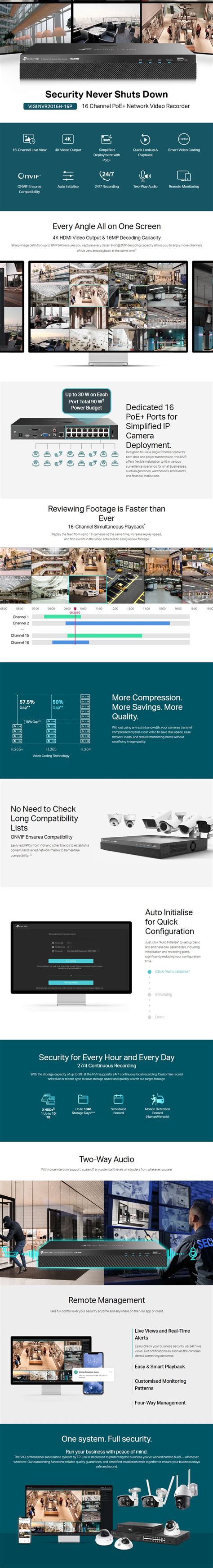 Tp Link Vigi Nvr H P Channel Poe Network Video Recorder Cpl Online