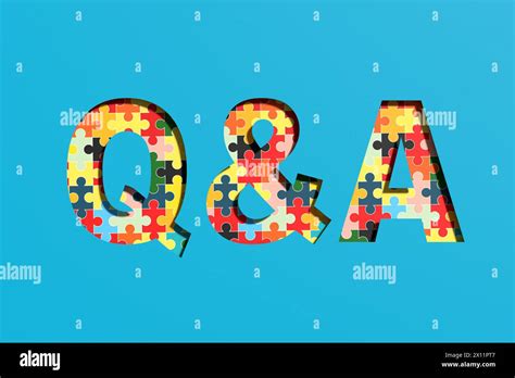 The Q And A Questions And Answers In Colorful Puzzle Texture Design On Blue Background Problem
