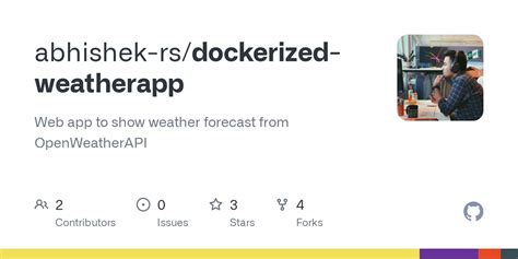 Github Abhishek Rsdockerized Weatherapp Web App To Show Weather Forecast From Openweatherapi