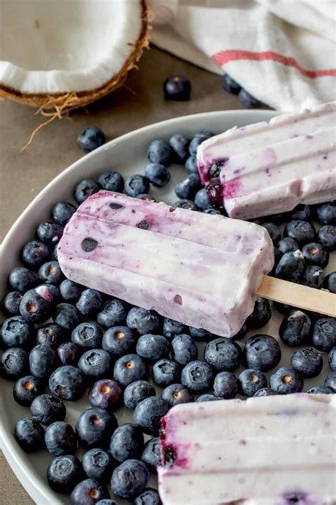 Blueberry Coconut Frozen Yogurt Popsicles Culinary Ginger