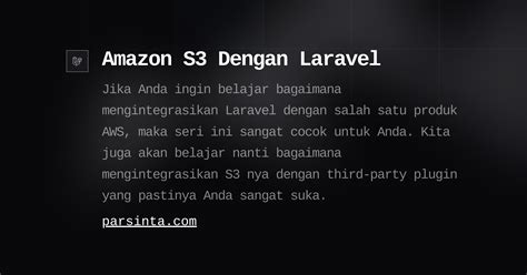 Amazon S3 Dengan Laravel