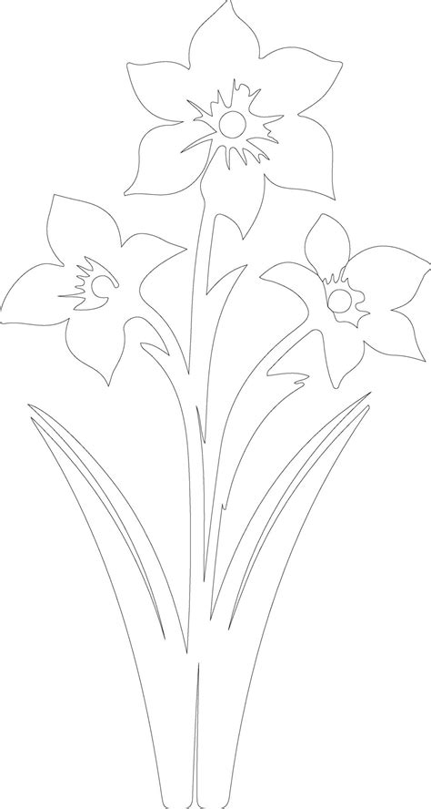 Ai Generated Jonquil Outline Silhouette 40542215 Vector Art At Vecteezy