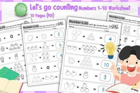 Lets Count Number Worksheet Graphic By Maypanalug · Creative Fabrica