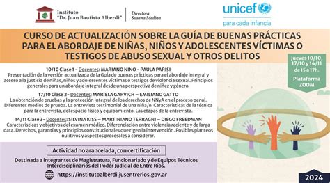 Actualización En Buenas Prácticas Para El Abordaje De Niñas Niños Y