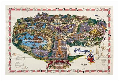 1994 Sam Mckim Signed Disneyland Paris Map Van Eaton Galleries