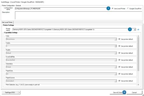 Documentscorepack Print Application Configuration