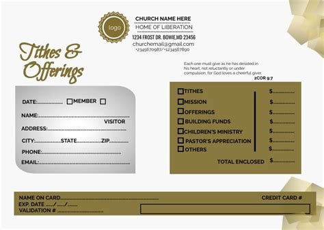 Tithes And Offerings Envelope 2 Template Postermywall