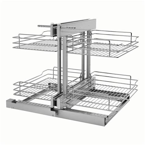 Amazon Com Rev A Shelf Dual Tier Pullout Shelf Storage Organizer For Blind Corner Kitchen Or