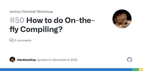 How To Do On The Fly Compiling Issue Iamhyc Overleaf Workshop GitHub