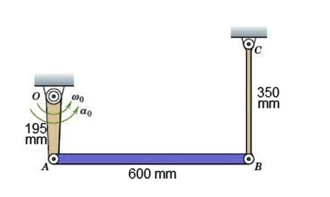 C 350 mm ω0 a0 O 195 mm A 600 mm B