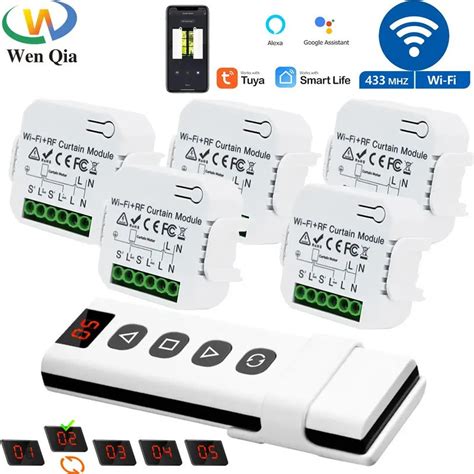 Smart Wifi Rf Curtain Switch Module Wireless 433mhz 5 In 1 Remote Controller 110v 220v 240v For
