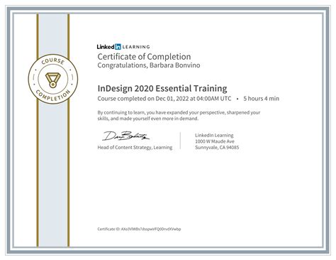 Barbara Bonvino On Linkedin Certificate Of Completion