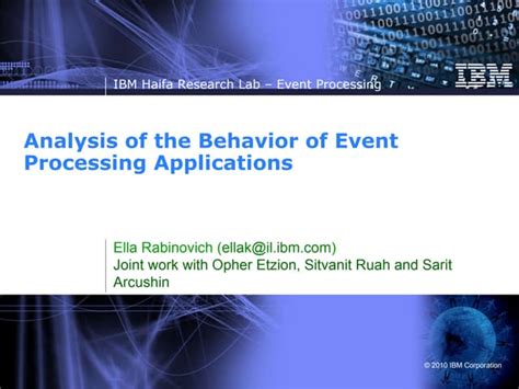analysis of the behavior of event processing applications ppt