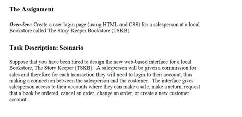 Solved The Assignment Overview Create A User Login Page