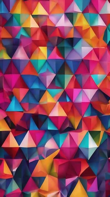 Premium Photo A Colorful Abstract Geometric Triangle Design With A