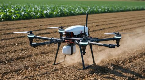 An Advanced Autonomous Robot Drone Equipped With Sensors And Ai Technology Is Operating In An