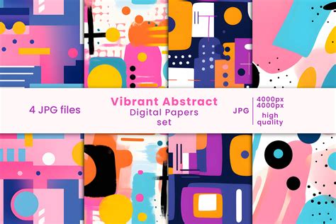 Vibrant Abstract Digital Papers Set Graphic By Creatophics · Creative