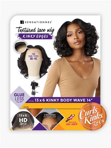 Sensationnel Curls Kinks And Co Kinky Edges 13x6 Kinky Body Wave 14 Lace