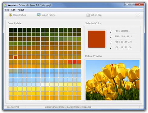 Pictures To Color Extract And Save Colors Used In Image