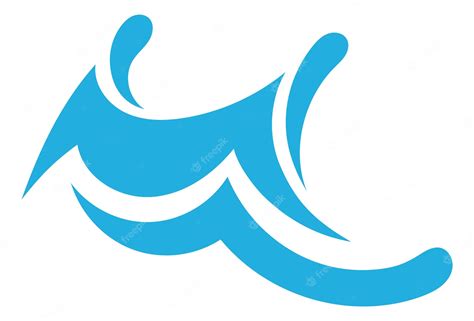 워터 드롭 스플래쉬 로고 바다 물결 기호 프리미엄 벡터