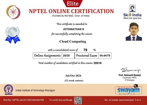Jothinathan Nagarajan On Linkedin Silvercertification Nptel