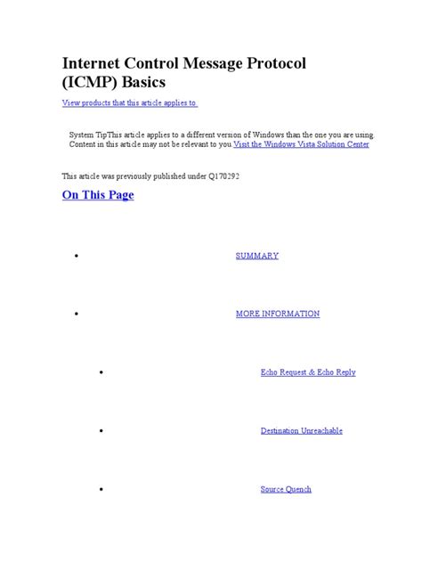 Understanding Icmp Messages A Guide To Common Icmp Types Codes And Their Uses Pdf Network