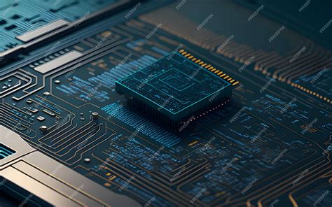 Premium Ai Image Realistic Computer Microchip Processor Electrical Circuit Board Tech