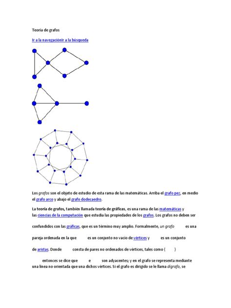 Teoría De Grafos Pdf Teoría De Grafos Matemáticas Discretas