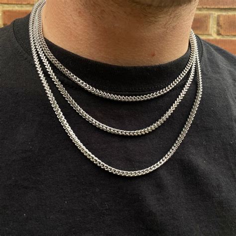 18k Gold Franco Chain Necklace 4mm Franco Chain Mens Gold Etsy