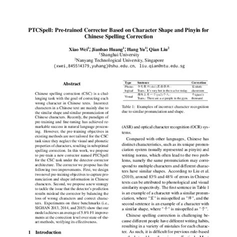 Ptcspell Pre Trained Corrector Based On Character Shape And Pinyin For Chinese Spelling