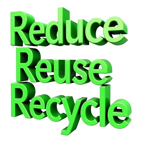 3d Reduce Reuse Recycle Icon Bright Green White Background Stock Illustration Illustration Of