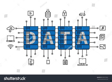 Data Center Vector Illustration Internet Server Stock Vector 583073692 Shutterstock